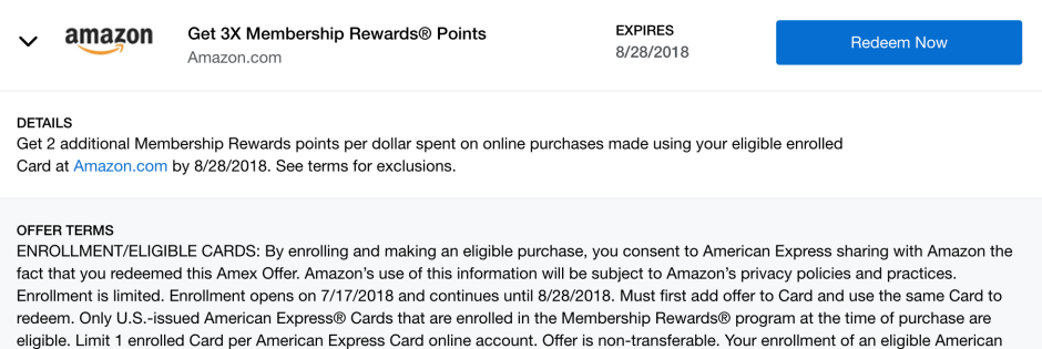 3X-4X AMEX Points at Amazon