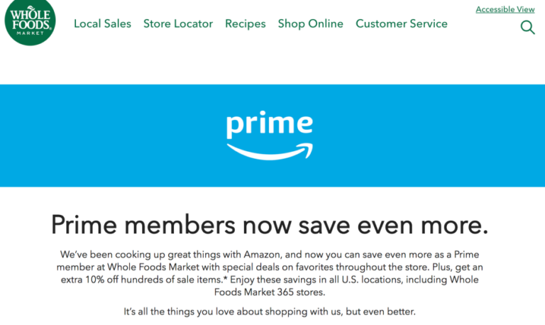 Amazon Prime Member Deals at All Whole Foods Stores