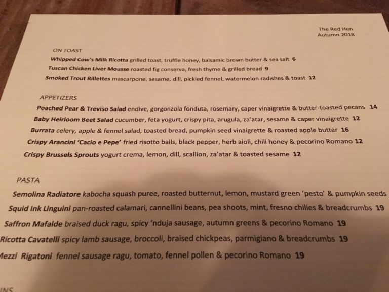 The Red Hen, DC Restaurant Review