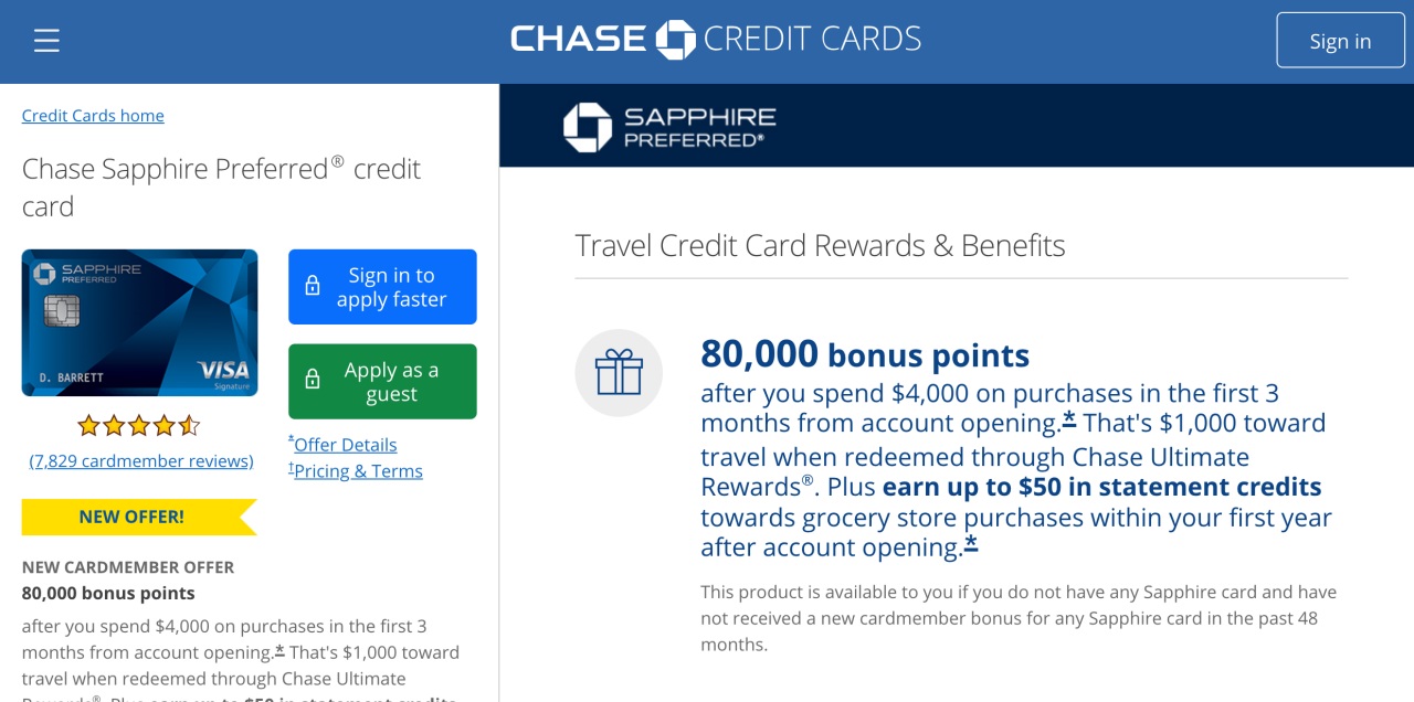 60K Chase Sapphire Reserve, 80K Sapphire Preferred